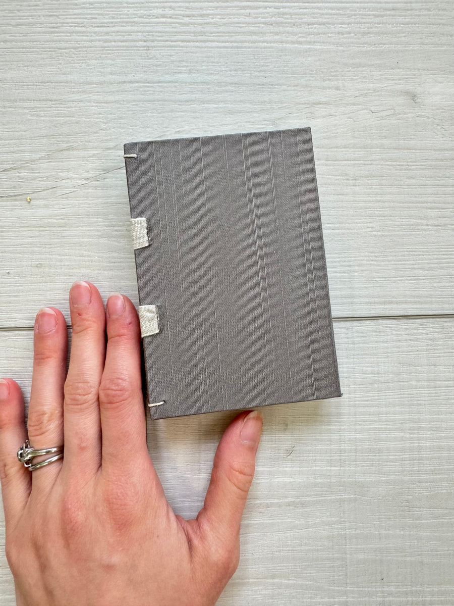Hand-Bound Book: Dark silver fabric, tape binding, 3.25 x 4.75 inches ...